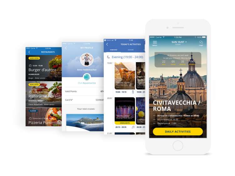 Costa Cruises-app: reisaanbiedingen voor cruisevakanties